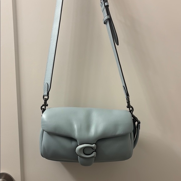 Coach | Bags | Coach Light Blue Leather Shoulder Bag | Poshmark